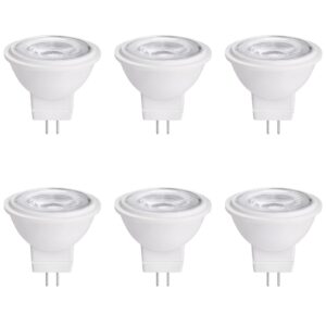 makergroup mr11 gu4.0 bi-pin led light bulb 3w 12vac/dc low voltage led spotlights warm white 2700k-3000k for outdoor landscape lighting and indoor recessed/track lights 6pcs