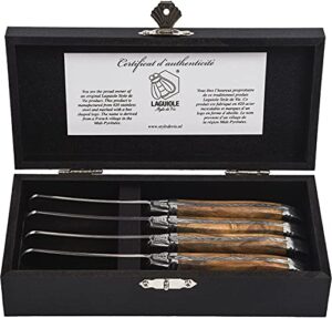 laguiole style de vie butter knives luxury line, set of 4, olive wood