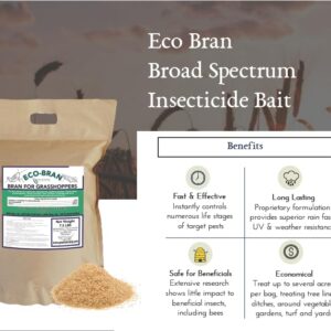 Generic Eco-Bran Broad Spectrum Grasshopper Insecticidal Bait 44 lbs - Contains 2% Carbaryl - Control of Grasshoppers, Cutworm, Locust, Mole Crickets, Sow Bugs (Roly-Poly), Ants, Beetles & More!…