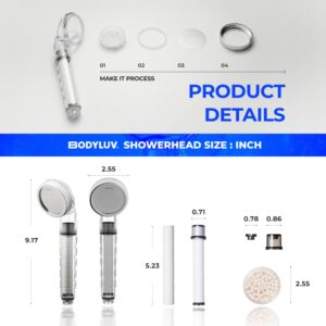 BODYLUV - Puresome Shower Head (Ver.1), Handheld Hard Water Softener, Strong Water Pressure Water Saving Vitamin Filter For Bathroom (Shower Head ONLY, Vita Milk Filter NOT INCLUDED)