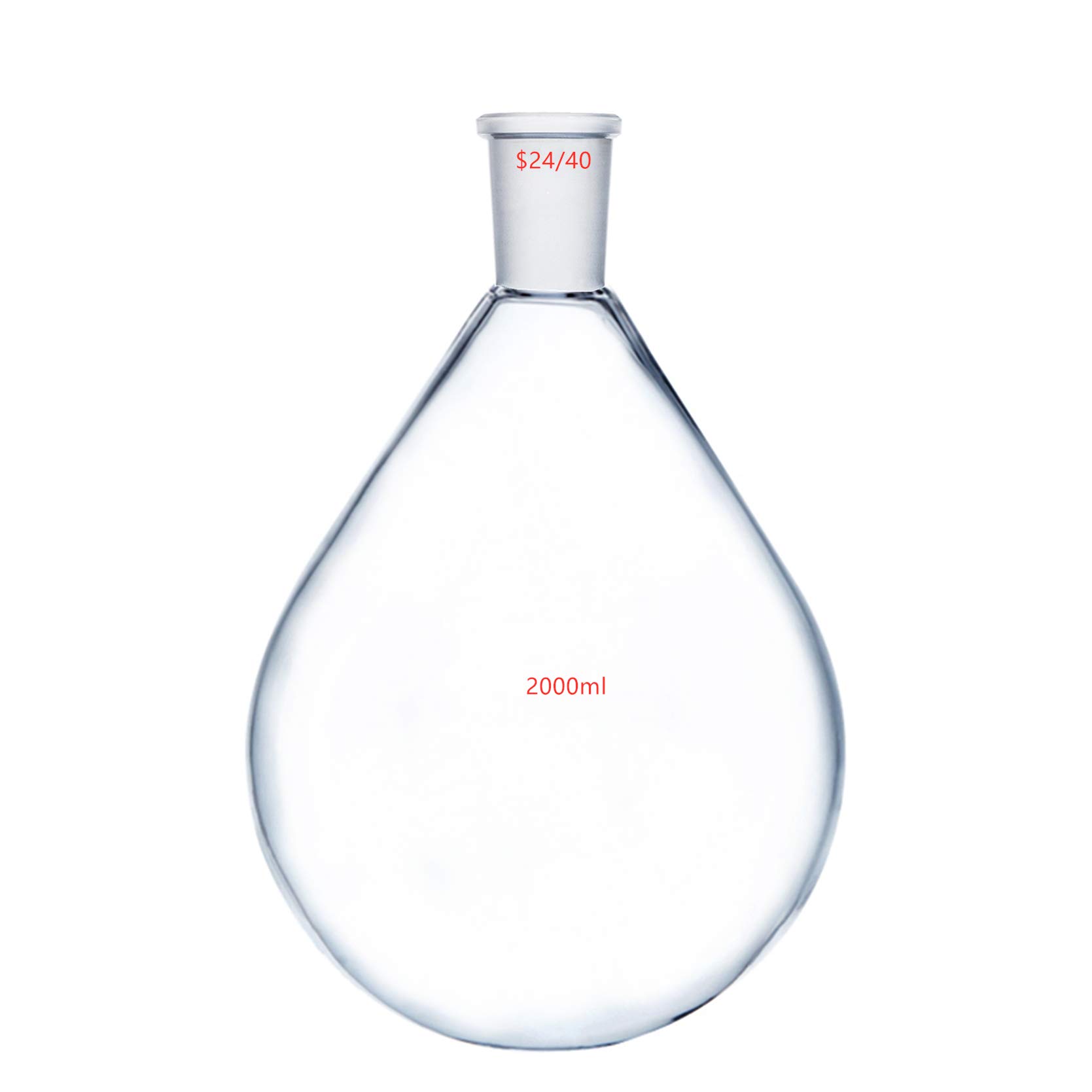 Deschem 2000ml 24/40 Glass Recovery Flask 2 Litre Kjelda Bottle Not for Rotary Evaporator Use