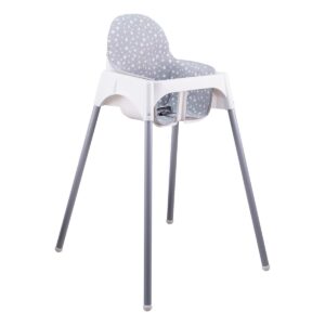 JYOKO Kids High Chair Cushion Compatible with IKEA Antilop Made Cotton 100% Confort (White Star)