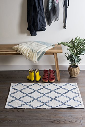 DII Woven Rugs Collection Hand-Loomed, 2x3', Blue Lattice