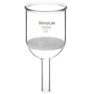 stonylab borosilicate glass buchner filtering funnel with coarse frit(g1), 94mm inner-diameter, 100mm depth(500ml)