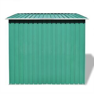 vidaXL Outdoor Storage Shed, Garden Shed, Metal Storage Shed, Backyard Shed for Patio Lawn Bicycles Gardening Tools Lawn Mowers, Green