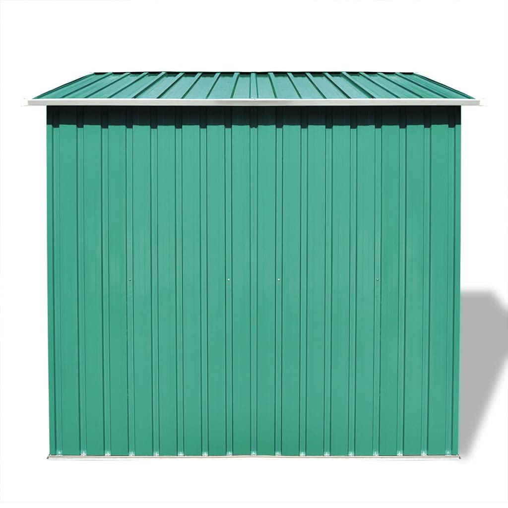 vidaXL Outdoor Storage Shed, Garden Shed, Metal Storage Shed, Backyard Shed for Patio Lawn Bicycles Gardening Tools Lawn Mowers, Green