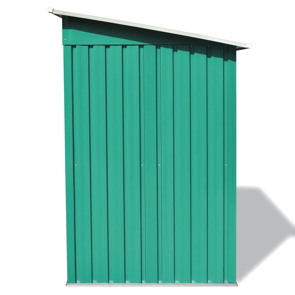 vidaXL Outdoor Storage Shed, Garden Shed, Metal Storage Shed, Backyard Shed for Patio Lawn Bicycles Gardening Tools Lawn Mowers, Green