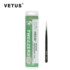 Vetus Anti-static SMD Black Tweezer Non-magnetic Stainless Steel Pointed Tip ESD-11