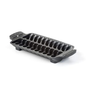 outset 76375 shrimp cast iron grill and serving pan , black