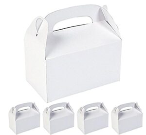 adorox 12 pack white color decorate paint cardboard favor boxes treat goody bags children birthday party event gift