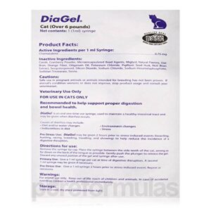 DiaGel Diarrhea Control Gel for Cats Over 6 Pounds, 1 mL Syringes, 2 Pack