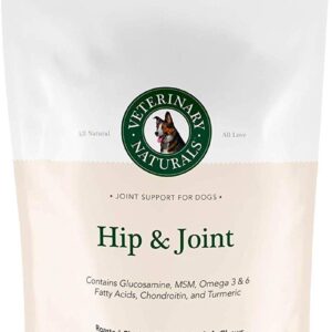 Veterinary Naturals Hip & Joint Supplement for Dogs - 60 Soft Dog Chews for Hip & Joint Support - Dog Vitamins and Supplements with Glucosamine for Dogs & MSM - Grain-Free, Roasted Chicken Flavor