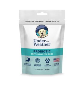 under the weather pet soft dog chew supplements for calming and probiotics | supports relaxation and normal emotional balance in dogs (probiotics, 60 count)