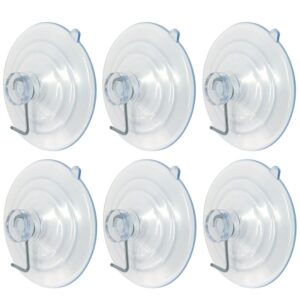 alamic suction cup hooks 2 1/2" ultra strong large suction cup wall hooks hangers, all purpose - (6 pack)