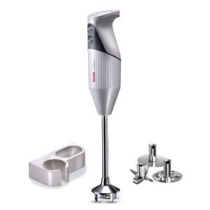 the expert nsf bamix - professional immersion hand blender – 200w motor- aerating, blending, and chopping blades – 2 speeds-bpa free-white/light grey-ergonomic grip