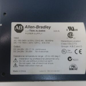 ALLEN BRADLEY 1606-XLS480E Power Supply 100-240V-AC 24V-DC 20A SER A D587140