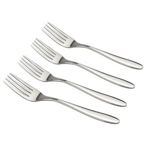 ramddy dinner fork flatware set, 18/10 stainless steel table forks, 12 pieces, a