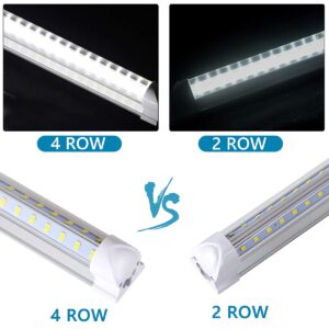 BSK.BESTKA 25 Pack 4FT LED Shop Light, 75W Integrated LED Tube Light,9000LM,6000K, Double Sided 4 Rows V Shape 270 Degree Lighting LED Bulbs for Garage Warehouse Workshop,Plug and Play,Linkable