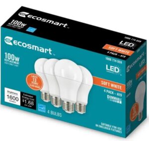 100w equivalent soft white a19 energy star and dimmable led light bulb (8-pack)