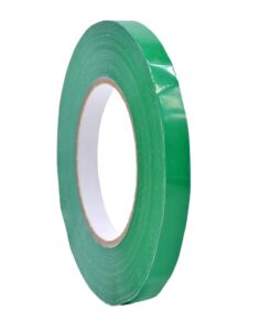 wod bstc24pvc dark green produce poly bag sealing tape, 3/8 inch x 180 yds. for packaging and sealing of meat, gifts, or ice bags