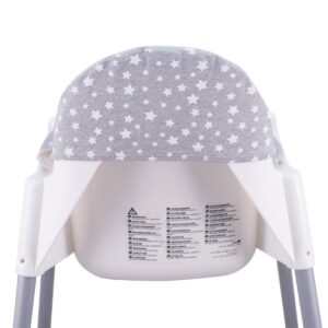 JYOKO Kids High Chair Cushion Compatible with IKEA Antilop Made Cotton 100% Confort (White Star)