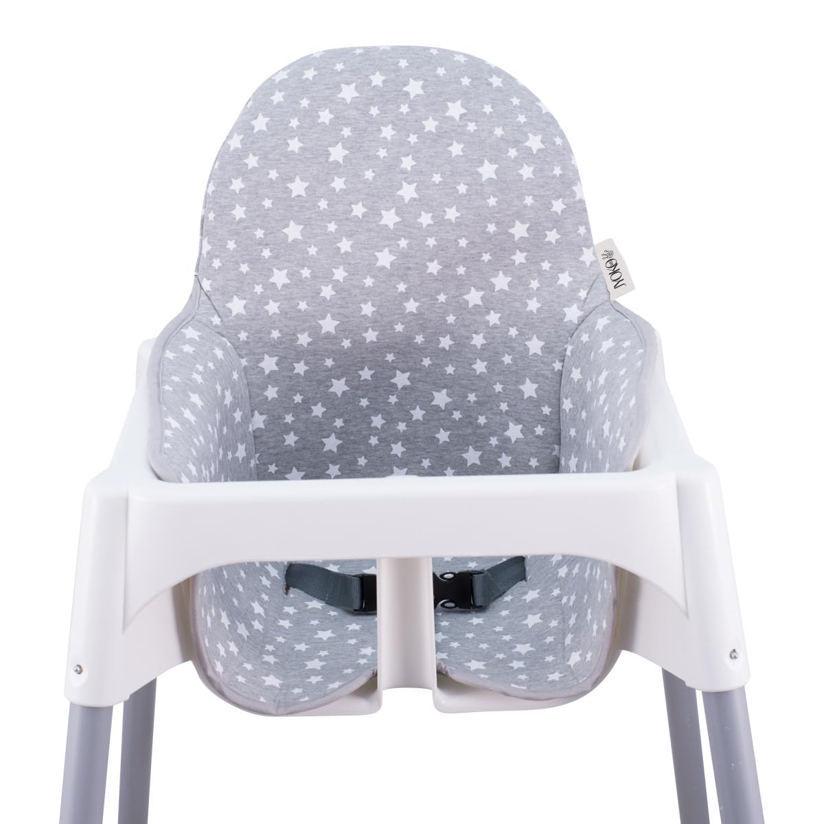 JYOKO Kids High Chair Cushion Compatible with IKEA Antilop Made Cotton 100% Confort (White Star)