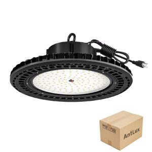 antlux ufo high bay led lighting, 150w (600w hid/hps replacement), 19500lm, 5000k daylight white, ip65 waterproof, warehouse lights, commercial workshop 150 watts led high bay light fixtures