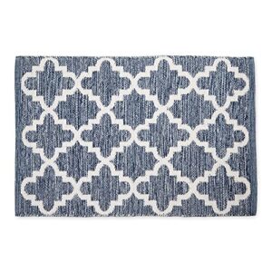 DII Woven Rugs Collection Hand-Loomed, 2x3', Blue Lattice