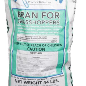 Generic Eco-Bran Broad Spectrum Grasshopper Insecticidal Bait 44 lbs - Contains 2% Carbaryl - Control of Grasshoppers, Cutworm, Locust, Mole Crickets, Sow Bugs (Roly-Poly), Ants, Beetles & More!…