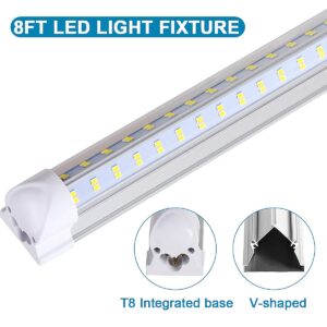 BSK.BESTKA 25 Pack 4FT LED Shop Light, 75W Integrated LED Tube Light,9000LM,6000K, Double Sided 4 Rows V Shape 270 Degree Lighting LED Bulbs for Garage Warehouse Workshop,Plug and Play,Linkable