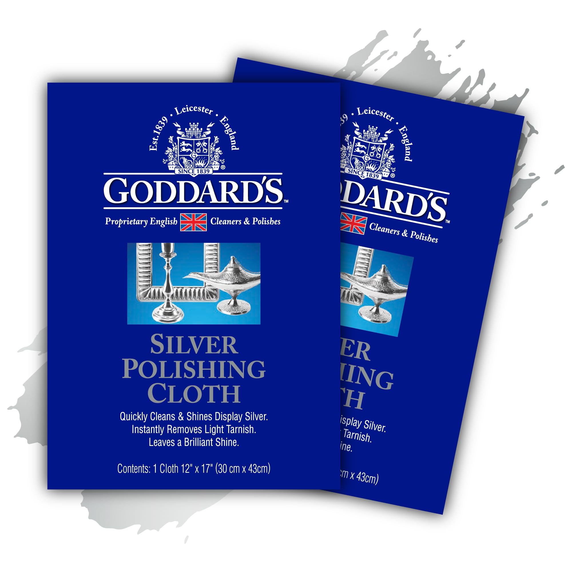 Goddard’s Sterling Silver Polishing Cloth for Jewelry – 100% English Cotton Silver Cleaning Cloth to Dust & Shine – Silver & Gold Jewelry Polishing Cloths w/Exclusive Anti-Tarnish Agents (2-Pack)