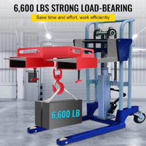 VEVOR Forklift Lifting Hook, 6600lbs Capacity Forklift Lifting Hoist, Red Forklift Mobile Crane with Swivel Hook and Two Large T-Screws, Hook Forklift Lifting Hoist, Fork Lifting Attachment