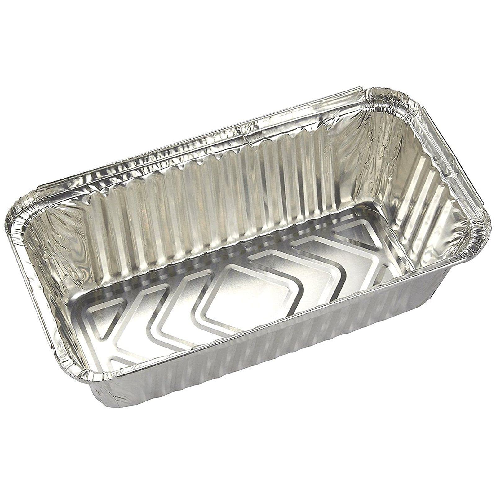 Juvale 50 Pack Aluminum Foil 2 lb Disposable Loaf Pans with Lids for Baking Bread, Heating, Storing Food (22oz, 8.5 x 4.5 in)