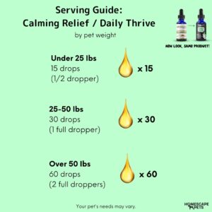 Homescape Pets Daily Thrive - Hemp Oil & Turmeric for Cats & Dogs - Anti-Inflammatory Pain Reliever - Boosts Energy & Allergy Immune System - Vet Recommended