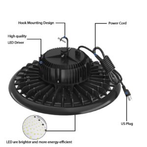 ANTLUX UFO High Bay LED Lighting, 150W (600W HID/HPS Replacement), 19500LM, 5000K Daylight White, IP65 Waterproof, Warehouse Lights, Commercial Workshop 150 Watts LED High Bay Light Fixtures