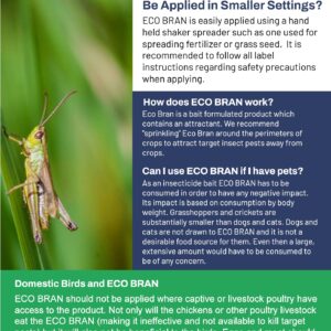 Generic Eco-Bran Broad Spectrum Grasshopper Insecticidal Bait 44 lbs - Contains 2% Carbaryl - Control of Grasshoppers, Cutworm, Locust, Mole Crickets, Sow Bugs (Roly-Poly), Ants, Beetles & More!…