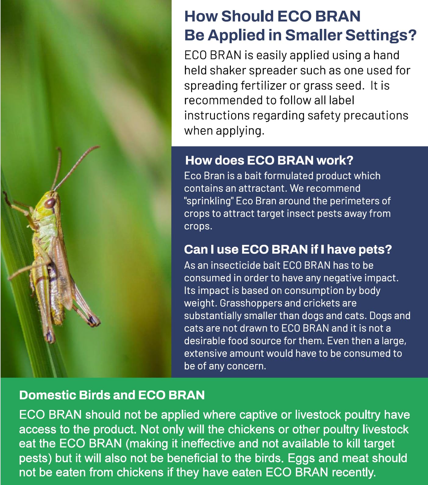 Generic Eco-Bran Broad Spectrum Grasshopper Insecticidal Bait 44 lbs - Contains 2% Carbaryl - Control of Grasshoppers, Cutworm, Locust, Mole Crickets, Sow Bugs (Roly-Poly), Ants, Beetles & More!…