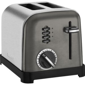 cuisinart cpt-160bks 2-slice metal classic toaster, stainless steel/black