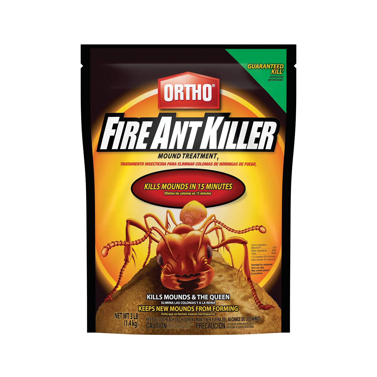 Ortho Fire Ant Killer Mound Treatment1, Kills Mounds and the Queen, Use on Lawns, Ornamentals and Flower Gardens, 3 lb.