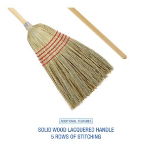 Boardwalk BWK926YCT 56 in. Yucca/Corn Fiber Bristles Parlor Broom - Natural (12/Carton)