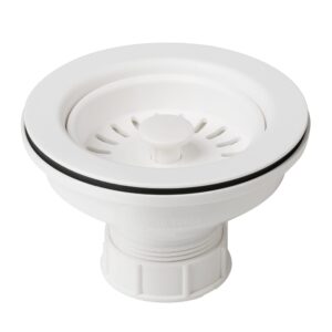 kraus kitchen sink strainer for 3.5-inch drain openings in white, pst1-wh