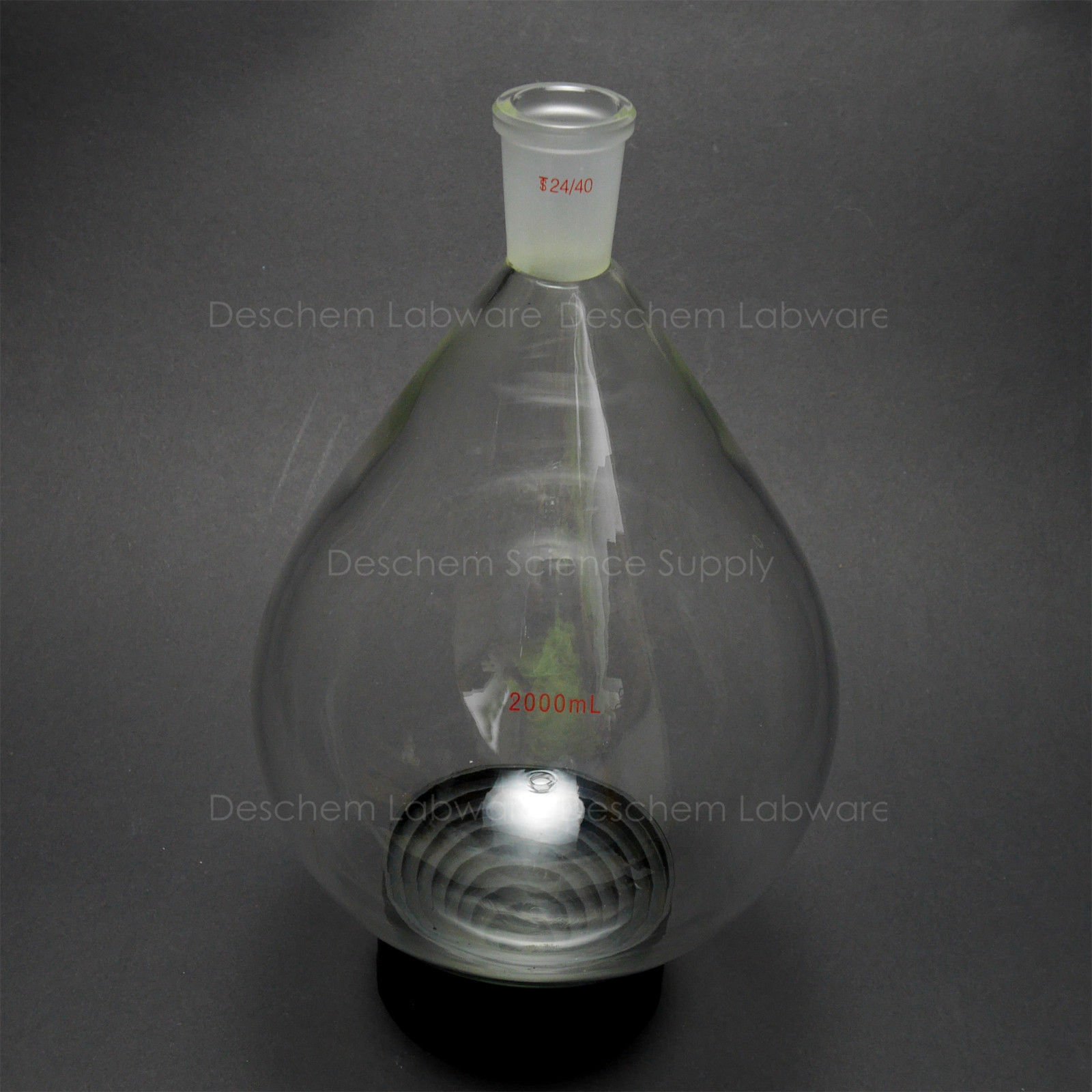 Deschem 2000ml 24/40 Glass Recovery Flask 2 Litre Kjelda Bottle Not for Rotary Evaporator Use