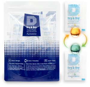 dry & dry 5 gram [60 packets] premium orange indicating silica gel packets desiccants - food safe silica packets silica gel silica gel packets