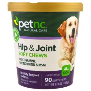 petnc hip & joint soft chews for dogs, 90 chews each (pack of 2)