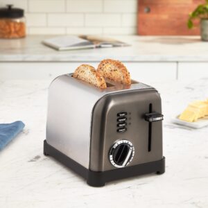 Cuisinart CPT-160BKS 2-Slice Metal Classic Toaster, Stainless Steel/Black