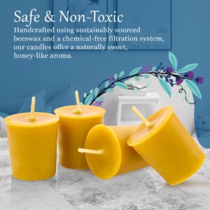 12 Pack of Beeswax Votive Candles - 100% Pure, Natural Beeswax with Natural Light Honey Scent - 15 Hour Burn - Alternative Imagination