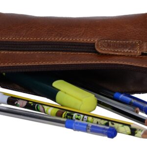 KomalC Leather Pencil Pouch pen case Craft Tool holder For Office Work gift for artists.