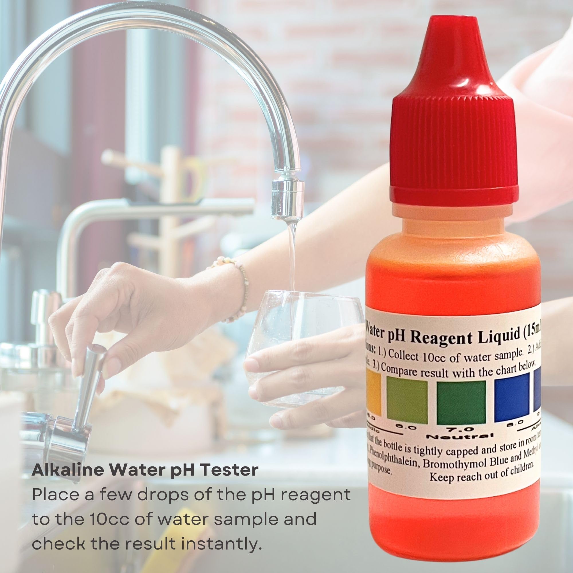 A2O Water - Made in USA, pH Tester (RED/75-100 Tests)