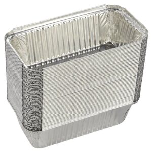 Juvale 50 Pack Aluminum Foil 2 lb Disposable Loaf Pans with Lids for Baking Bread, Heating, Storing Food (22oz, 8.5 x 4.5 in)