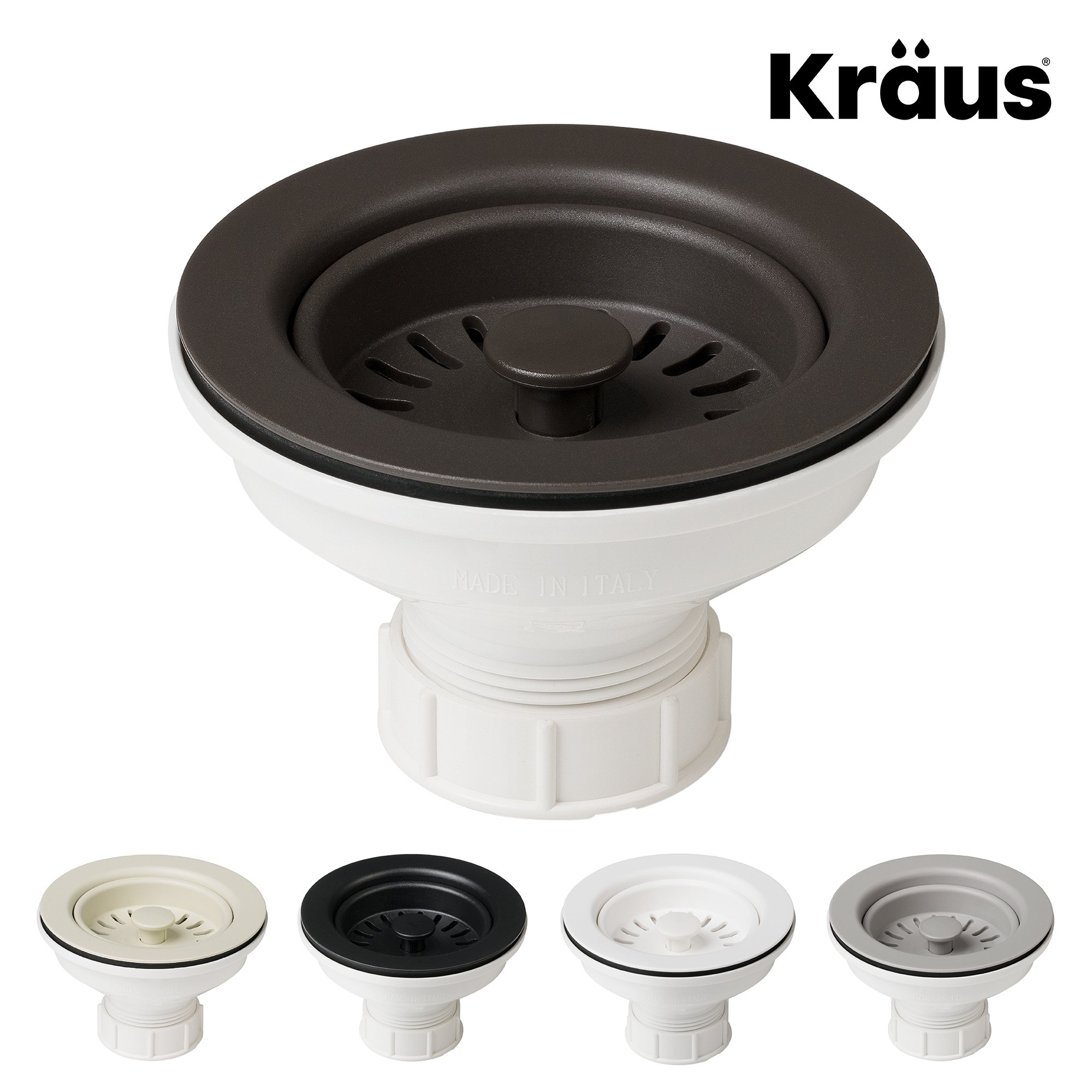 Kraus Kitchen Sink Strainer for 3.5-Inch Drain Openings in Brown, PST1-BR